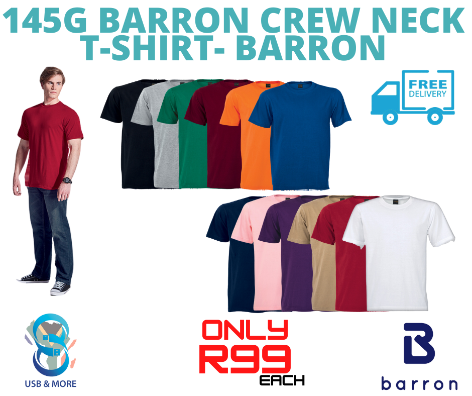 145g Barron Crew Neck T-Shirt - Cotton T-shirts – USB & MORE