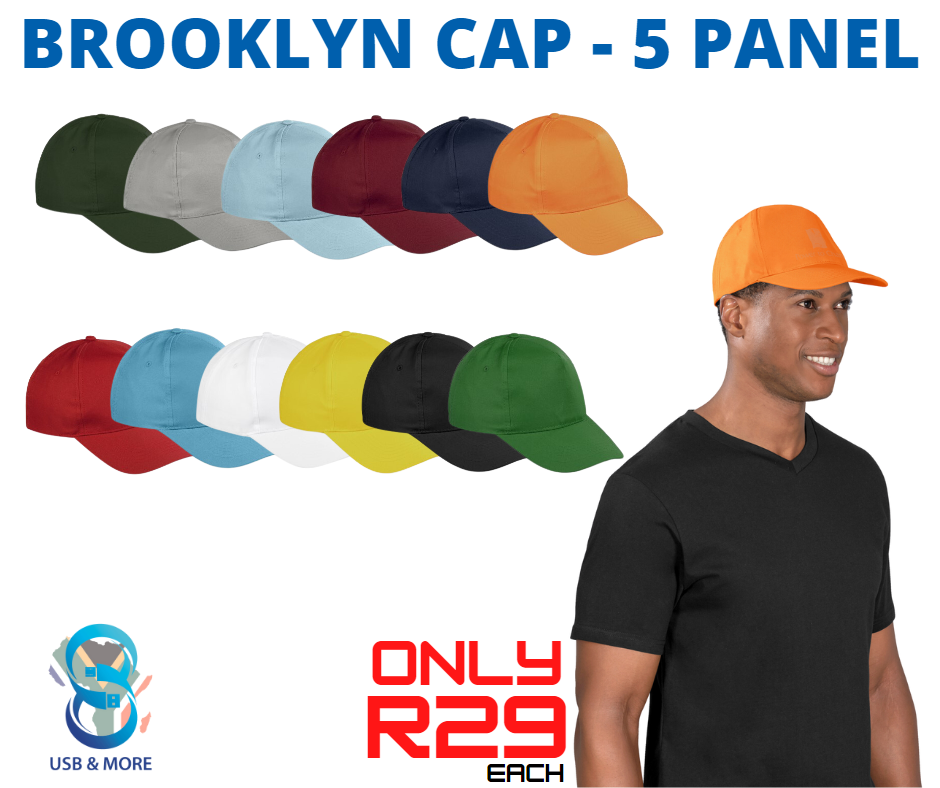 Brooklyn Cap - 5 Panel - Polyster Caps – USB & MORE