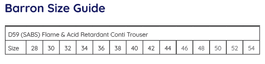 Barron D59Flame and Acid Retardant Conti Trouser|usbandmore – USB & MORE